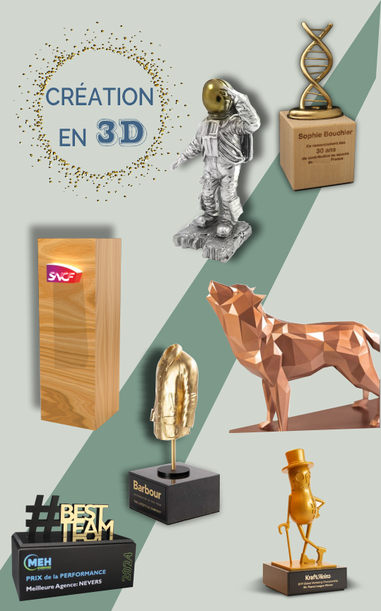 Trophée personnalisé pour pros, entreprises et sociétés en 24H
