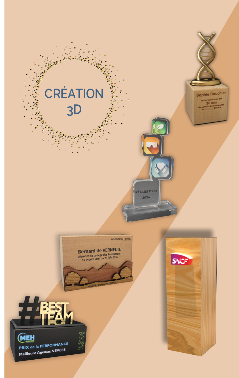 Trophée personnalisé pour pros, entreprises et sociétés en 24H